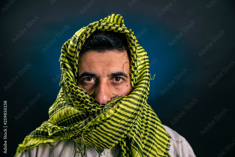 Fotografie Eastern appearance a man in a traditional national Arab ...