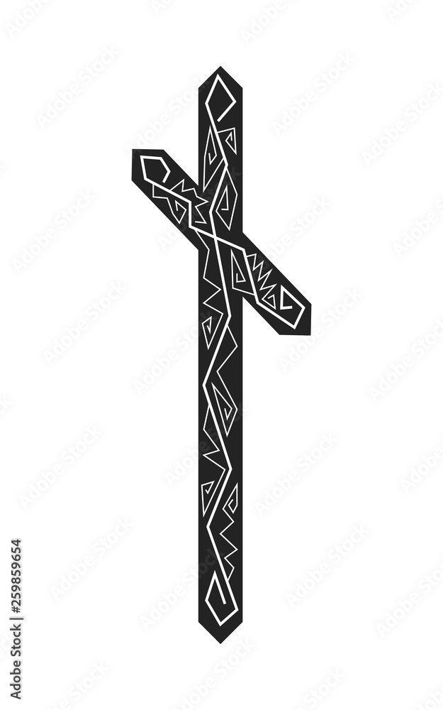rune Nauthiz. Ancient Scandinavian runes. Runes senior futarka. Magic ...