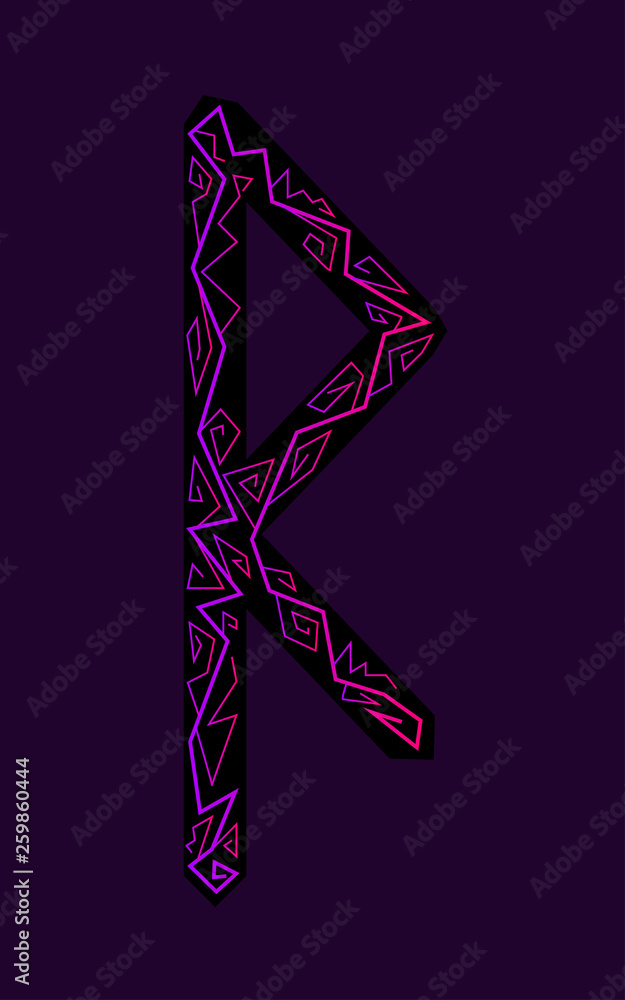 Raido rune. Ancient Scandinavian runes. Runes senior futarka. Magic ...