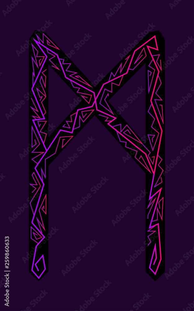Mannaz rune. Ancient Scandinavian runes. Runes senior futarka. Magic ...