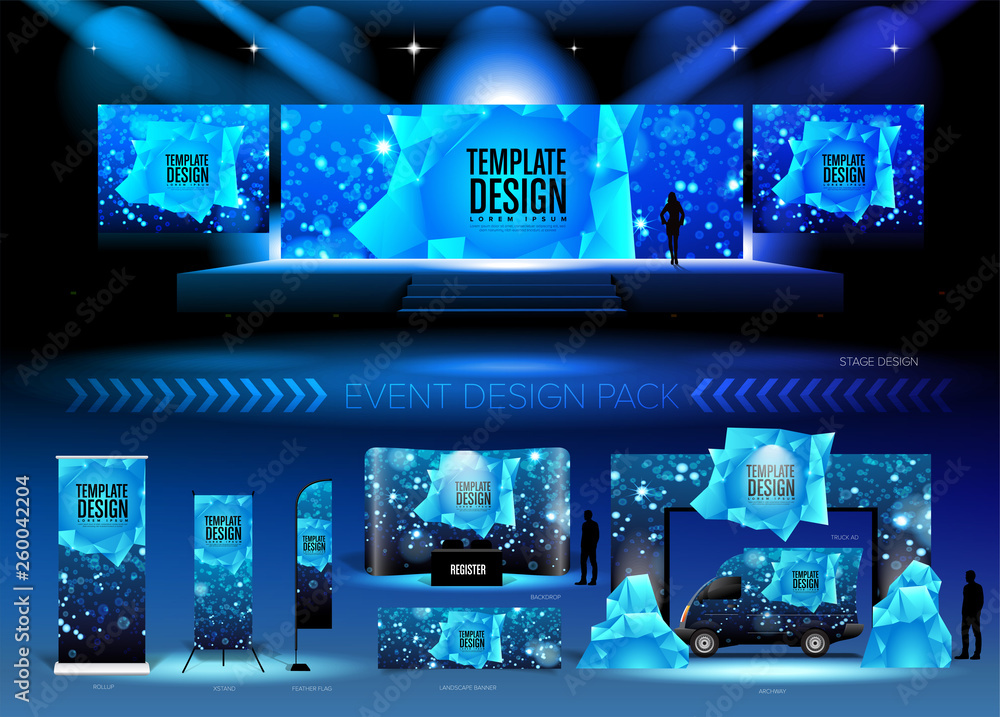 A pack of 3D event design medias in vector format, with a sample of ...