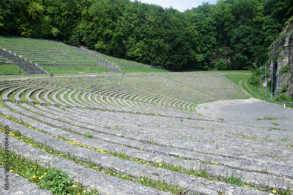 Amphitheater on St. Anna Mount. Old german (nazi) amphitheater in ...