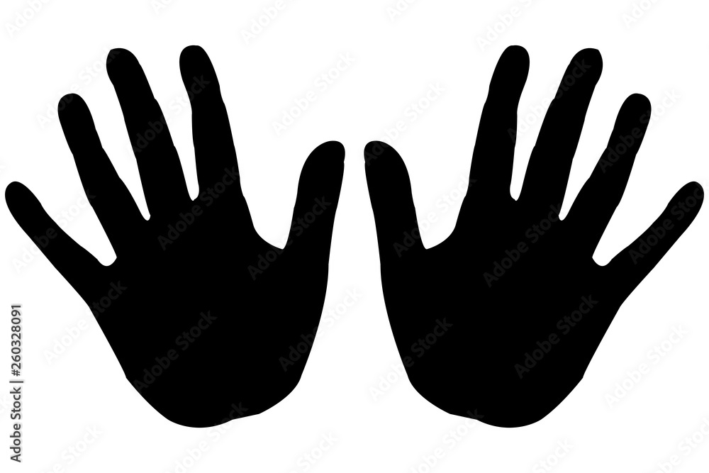 Silueta De Manos Extendidas Vector De Silueta De Manos Abiertas