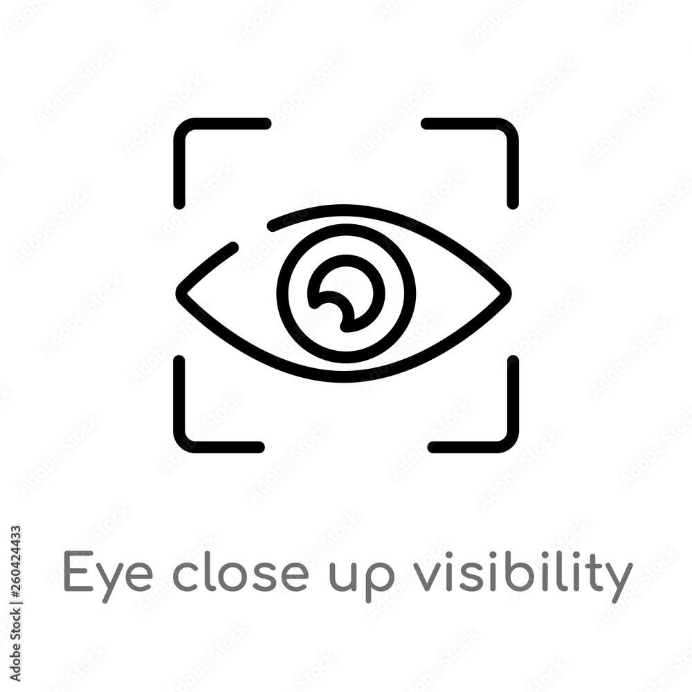 outline eye close up visibility button vector icon. isolated black ... outline eye close up visibility button vector icon. isolated black ...
