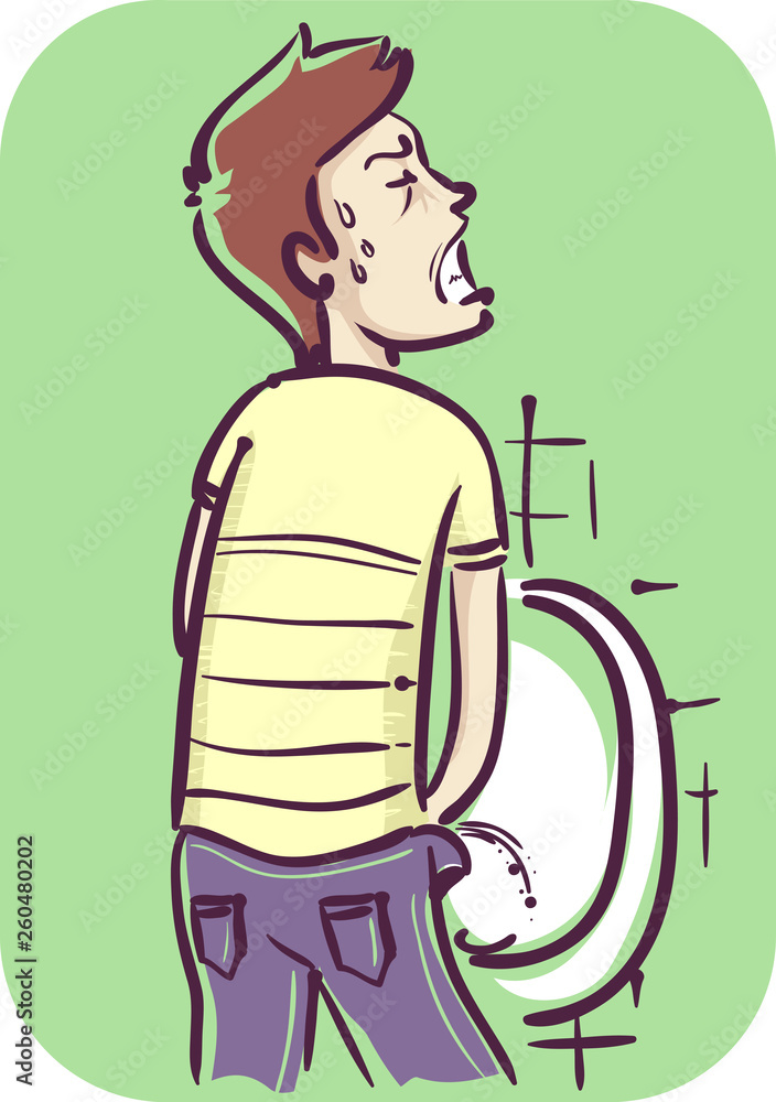 Man Painful Urination Illustration Stock Vector | Adobe Stock