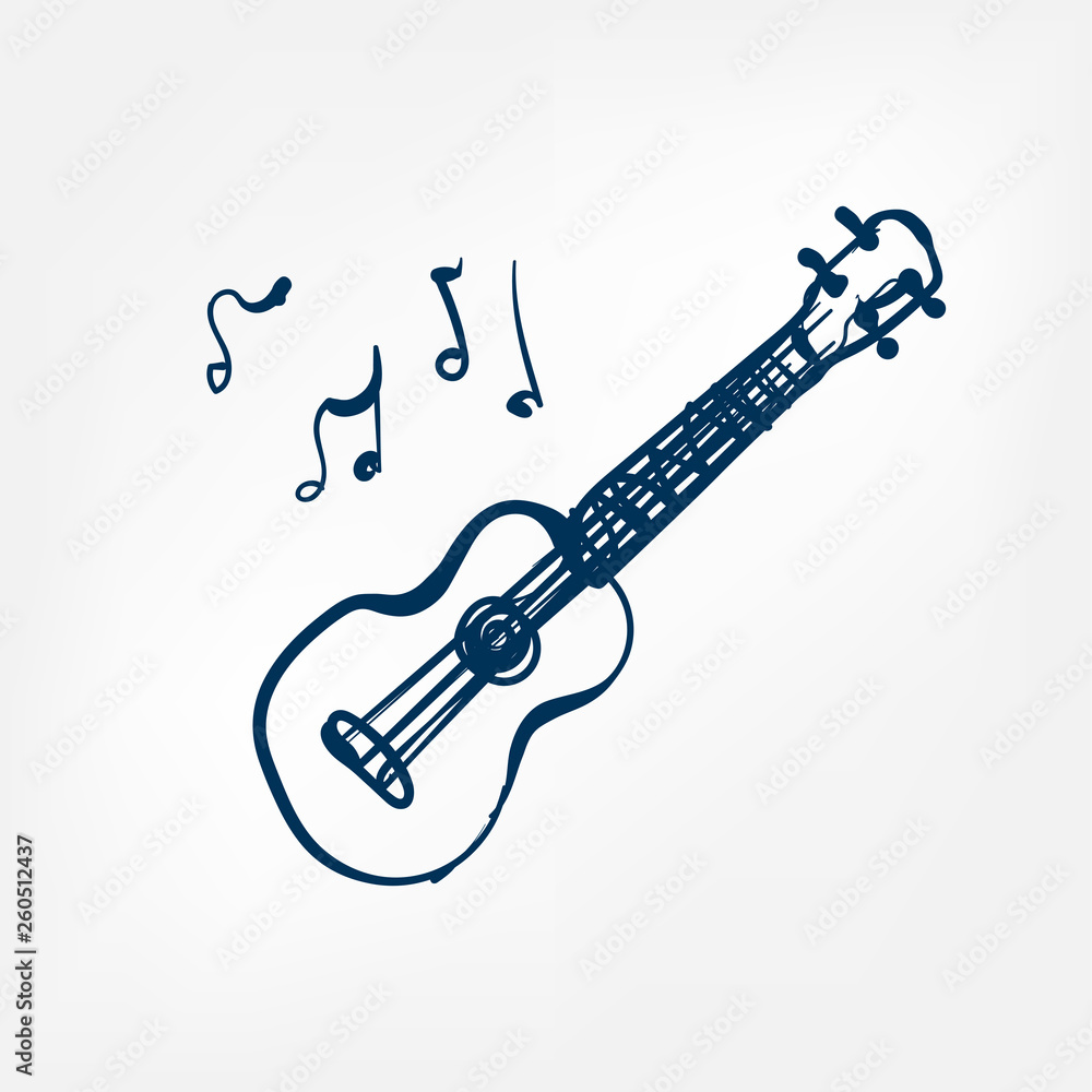 ukulele sketch vector illustration isolated design element Stock Vector ...