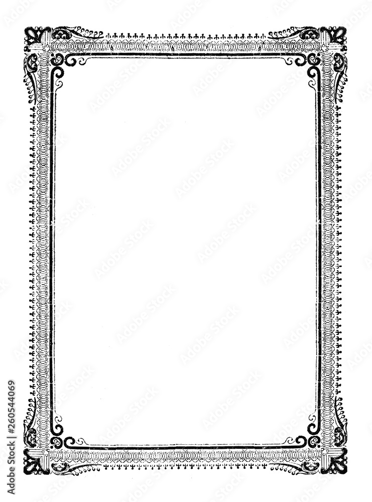 Vintage Vector Drawing or Engraving of Classic Antique Decorative ...