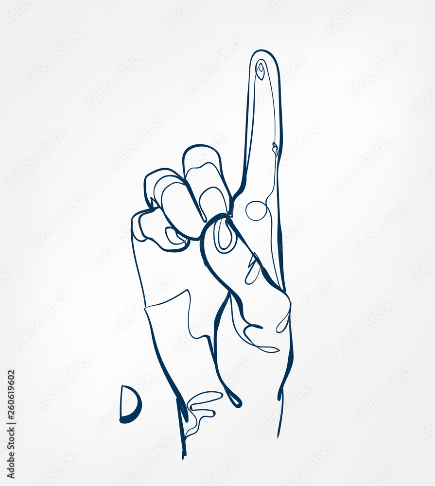 letter hand alphabet sign vector sketch line illustration Stock Vector ...