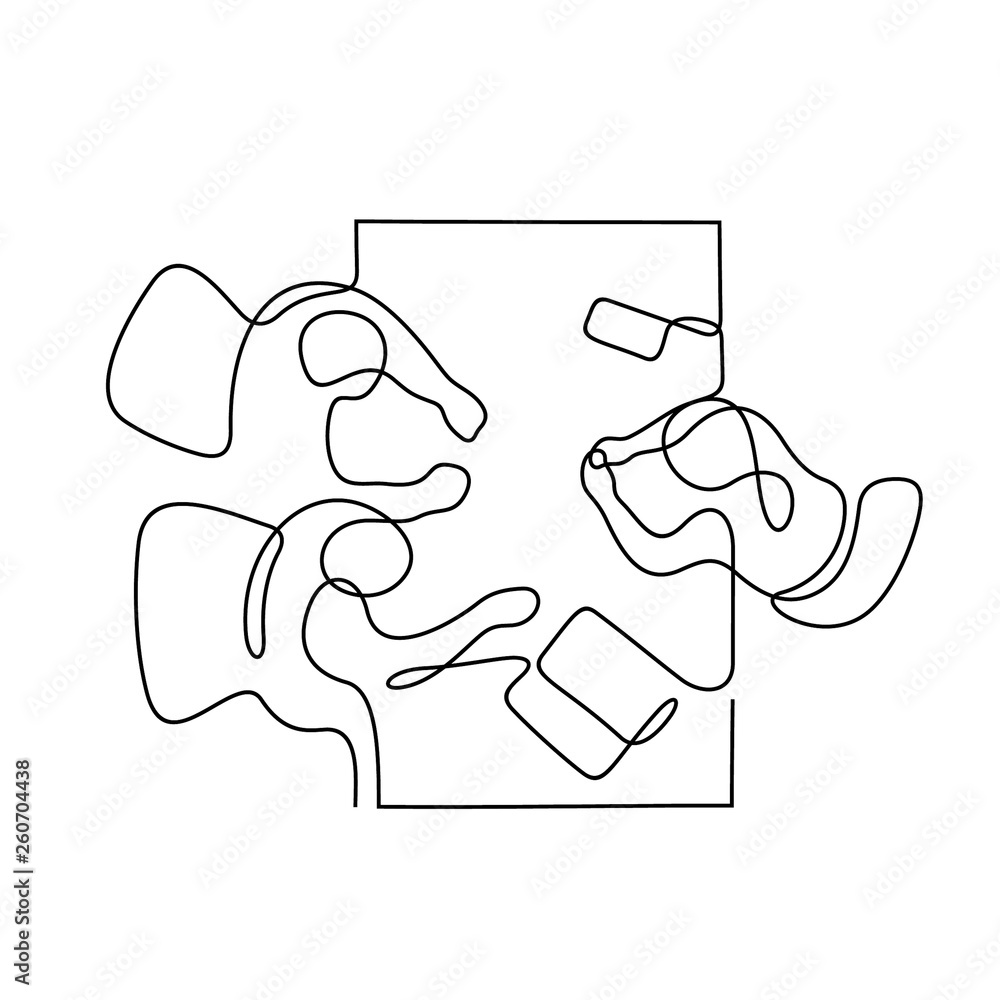 Business meeting top view continuous line vector illustration Stock ...