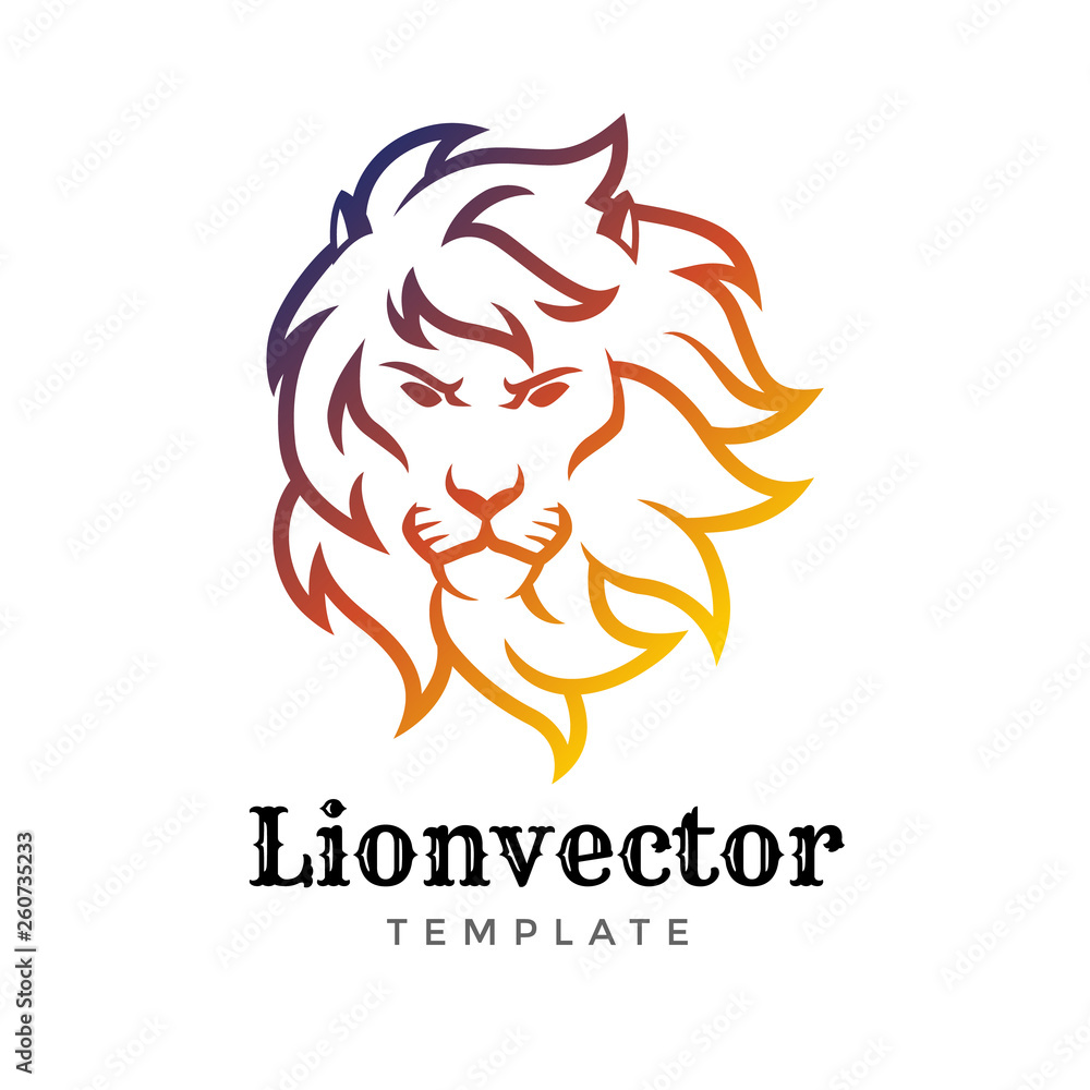 Lion shield logo design template. Lion head logo. Element for the brand ...