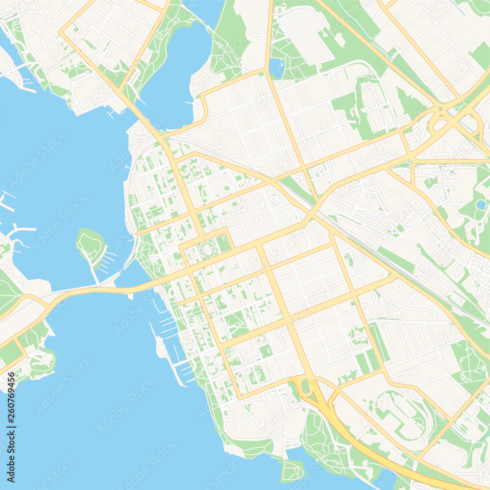 Vaasa, Finland printable map Stock Vector | Adobe Stock