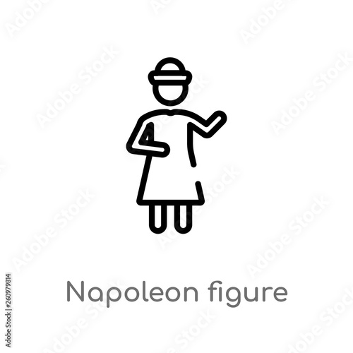 outline napoleon figure vector icon. isolated black simple line element ...