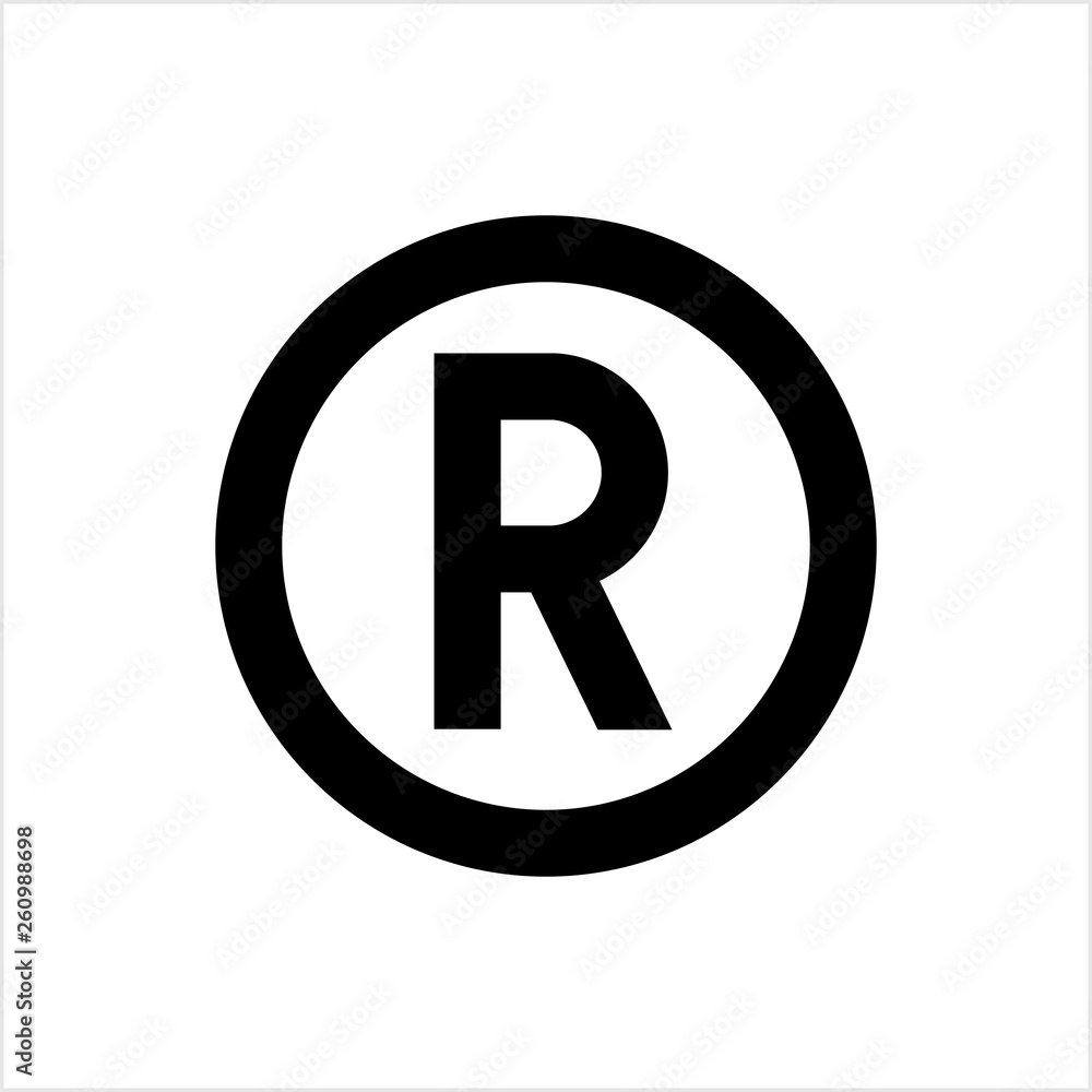 Registered Trademark Icon, Letter R Symbol Stock Vector | Adobe Stock