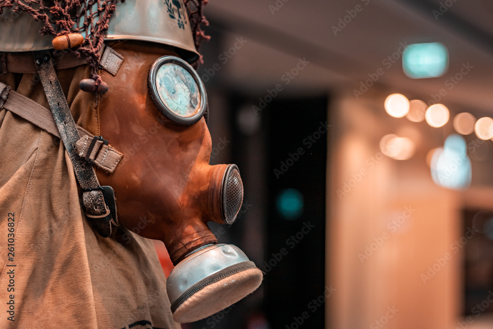 Nazi elements from World War II. The mask forms a sealed cover over the ...