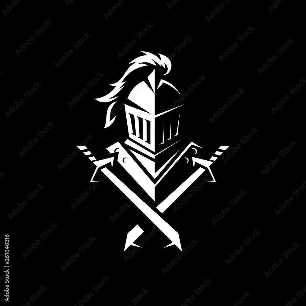 knight logo design vector illustration template Stock Vector | Adobe Stock