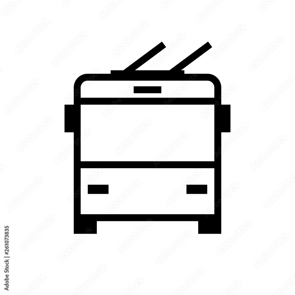 Trolleybus front view icon. Clipart image isolated on white background ...
