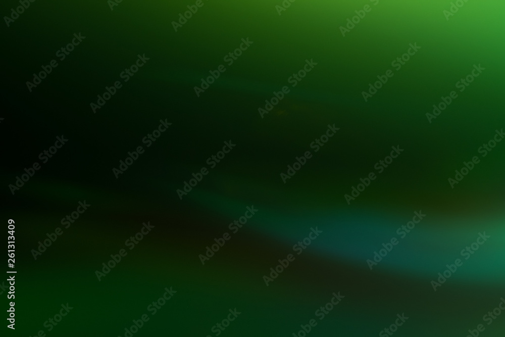 Smooth green color gradient. Glowing abstract black background. Lens ...