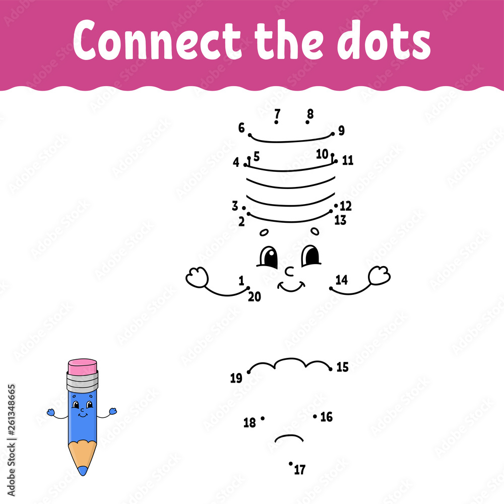 Dot to dot. Draw a line. Handwriting practice. Learning numbers for ...