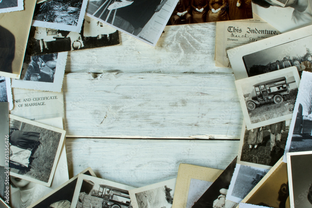 Nostalgic Old Photographs and Documents Stock Photo | Adobe Stock