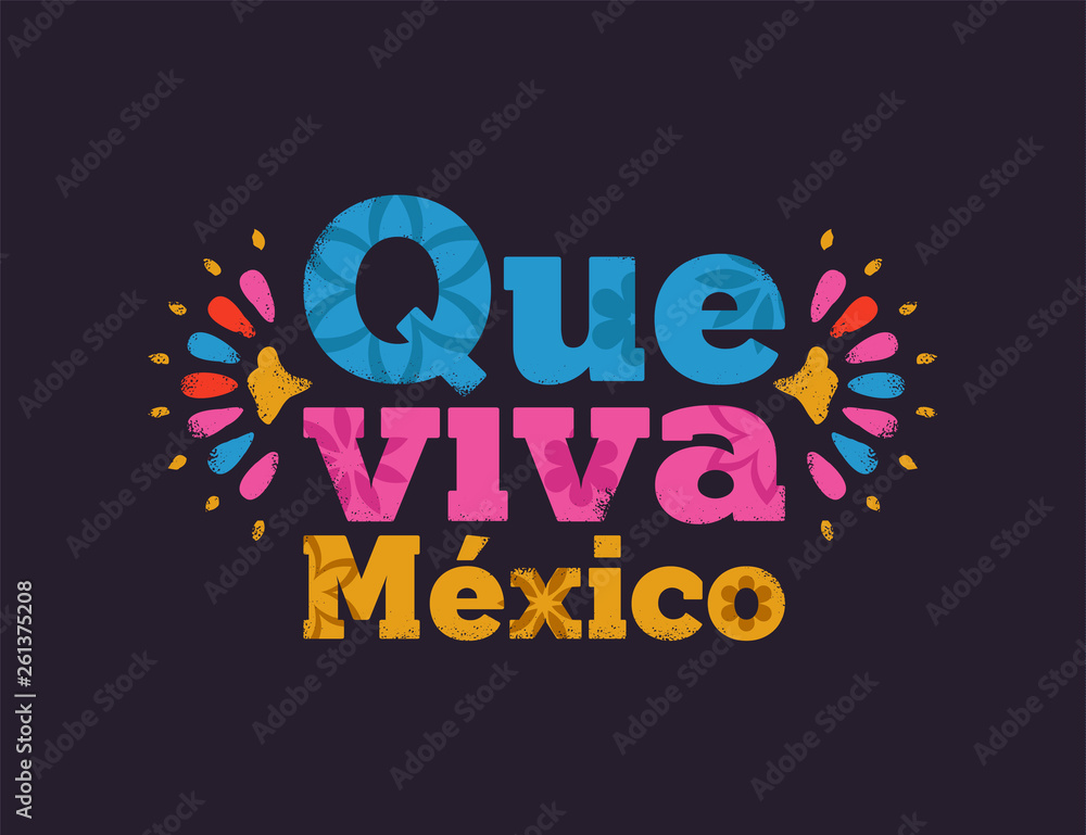 Vector de Stock Que viva mexico text quote for mexican holiday | Adobe ...