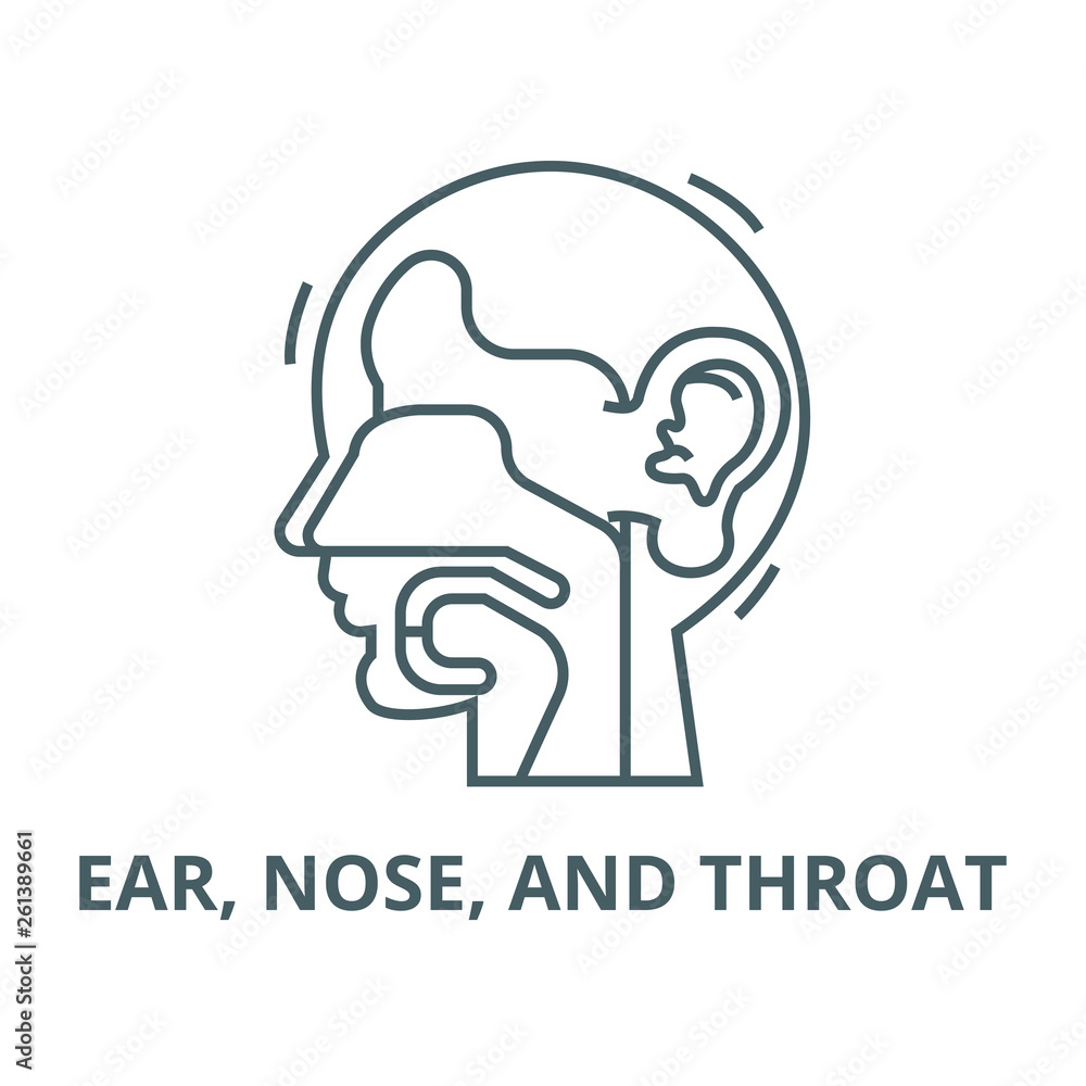 Ear, nose, and throat,ent line icon, vector. Ear, nose, and throat,ent ...