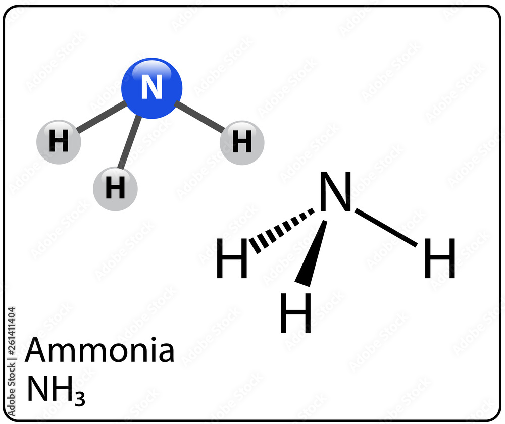 Ammonia Molecule Structure Stock Vector | Adobe Stock