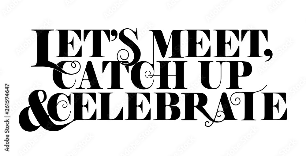 Reunion text phrase design with unusual hand lettering Stock Vector ...