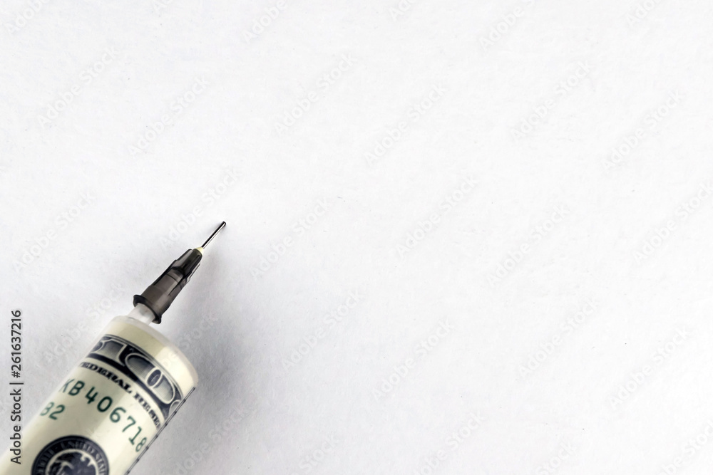 Foto de Stock financial injections, money entry: a banknote of $ 100 ...