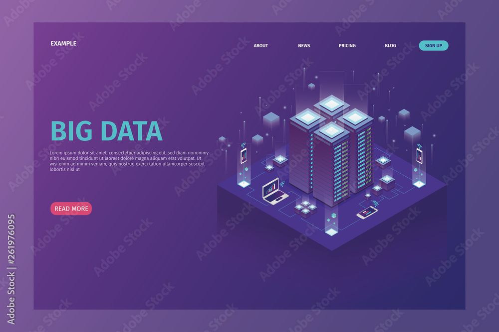 Stock-Vektorgrafik „Landing Page Website Template The concept of ...