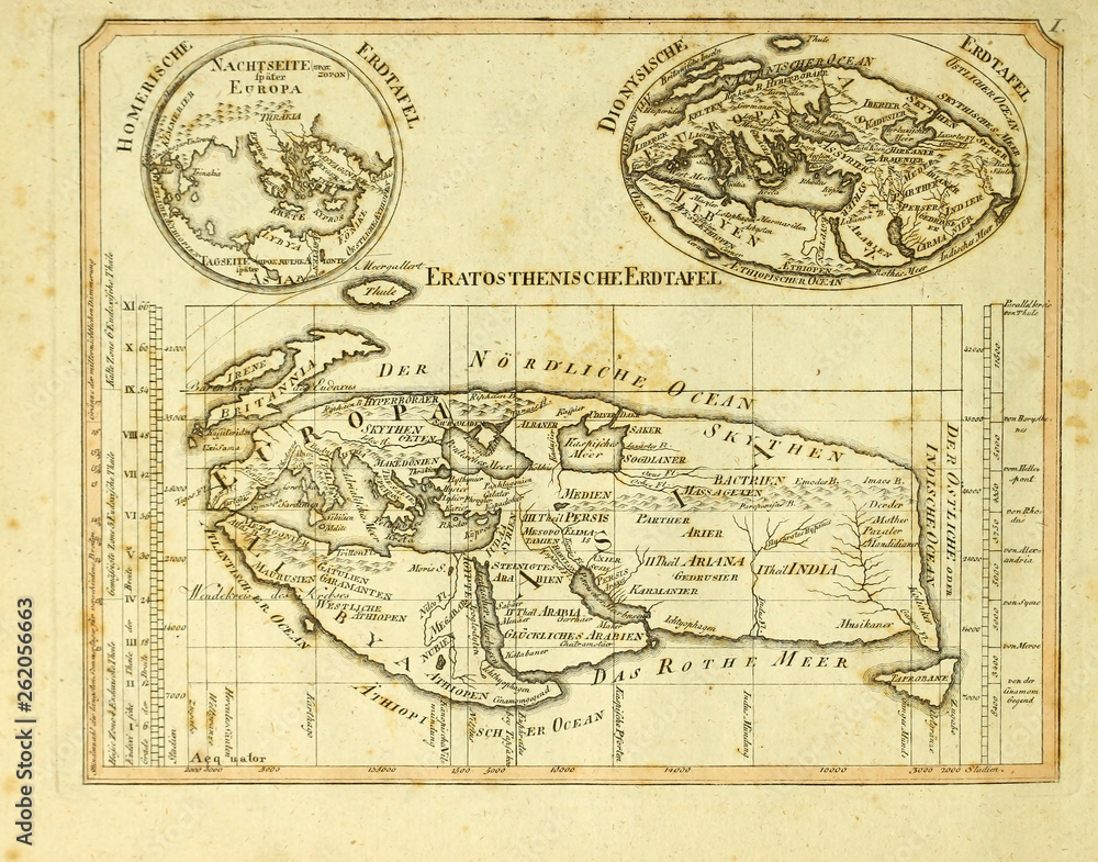 Old and retro map. Engraving image Stock Illustration | Adobe Stock