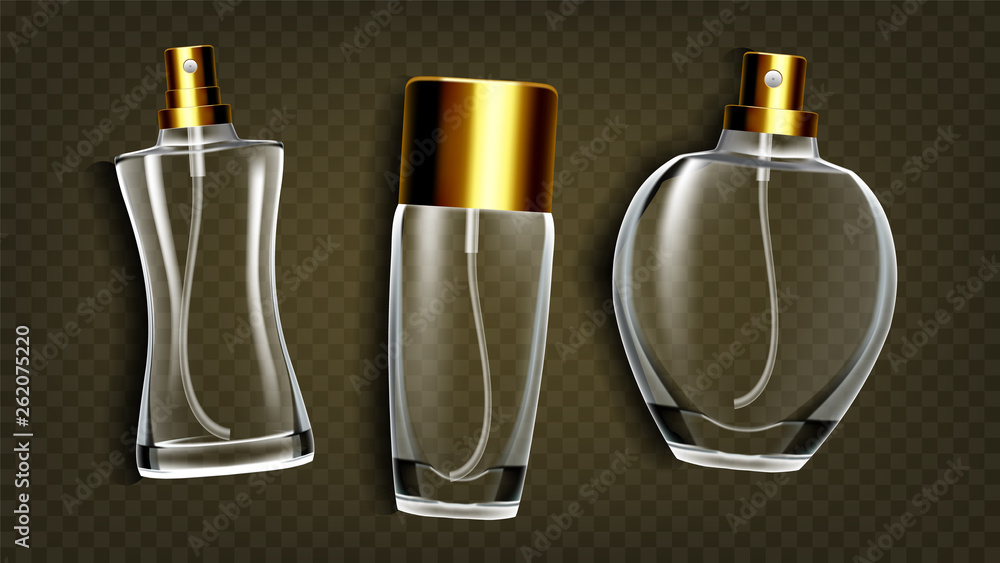 Vektor Perfumery Products, Toilet Water Mockup Vector Set. Perfumery Accessories, Female Perfume ...