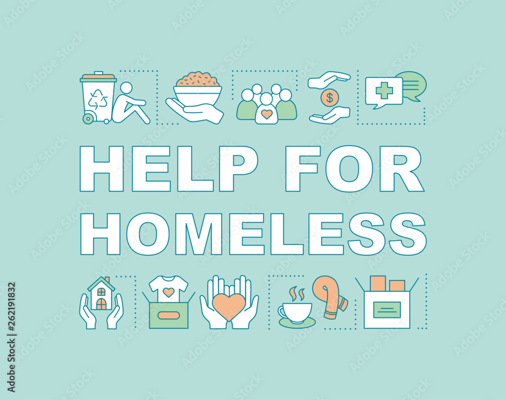 Help for homeless word concepts banner Stock Vector | Adobe Stock