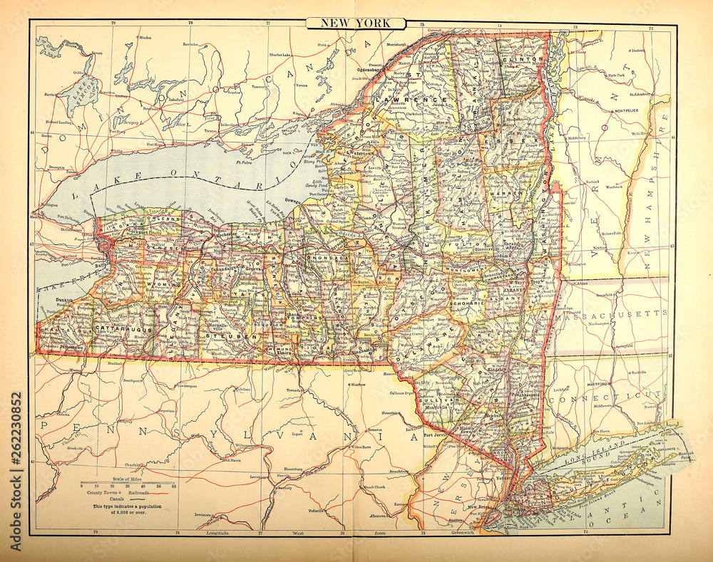 Old US state. Map Stock Illustration | Adobe Stock