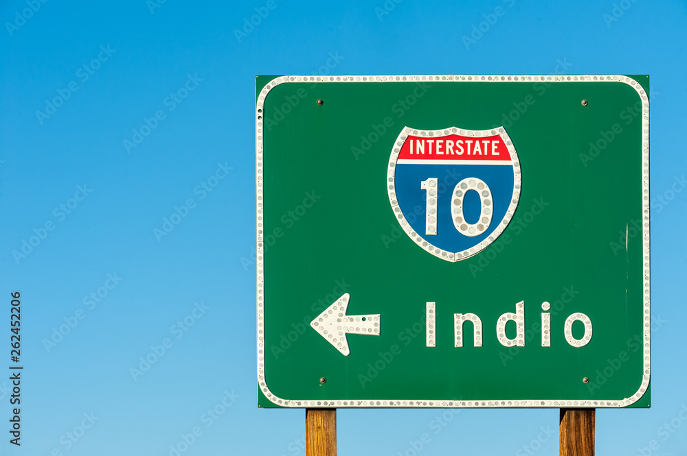 Directional sign to Indio, California, The City of Festivals, from I-10 ...