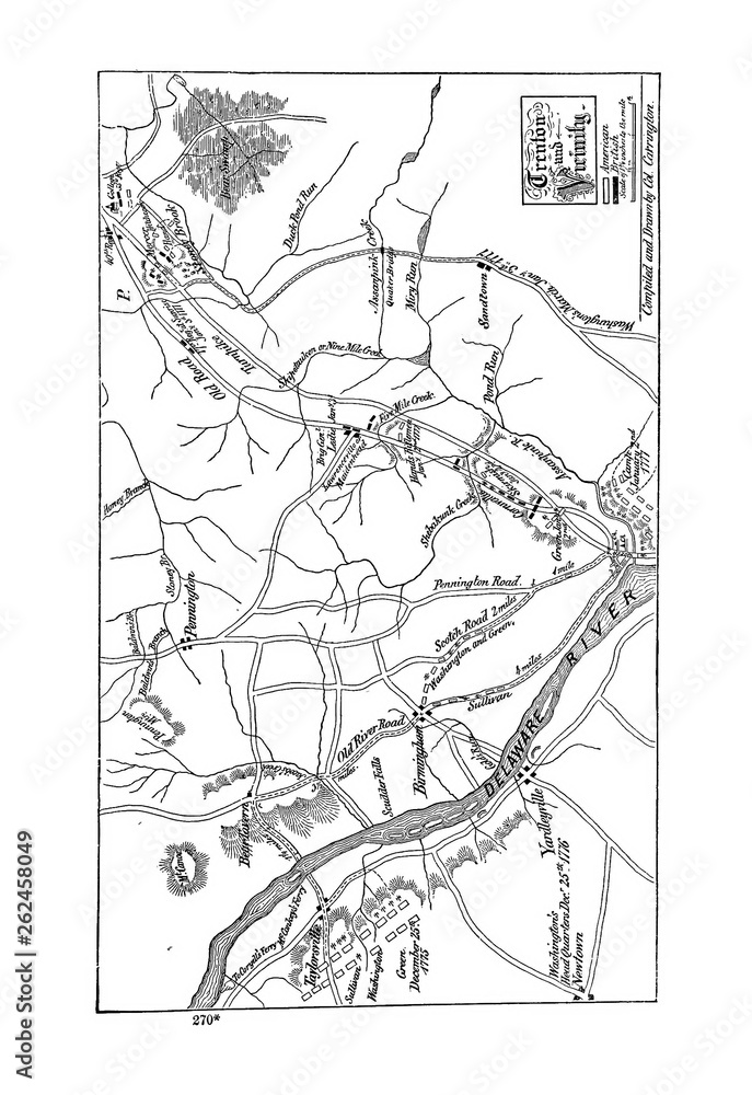 Battle maps of the American Revolution Stock Illustration | Adobe Stock