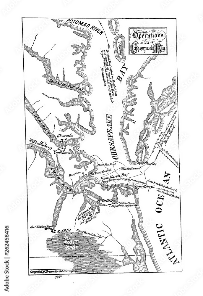 Battle maps of the American Revolution Stock Illustration | Adobe Stock