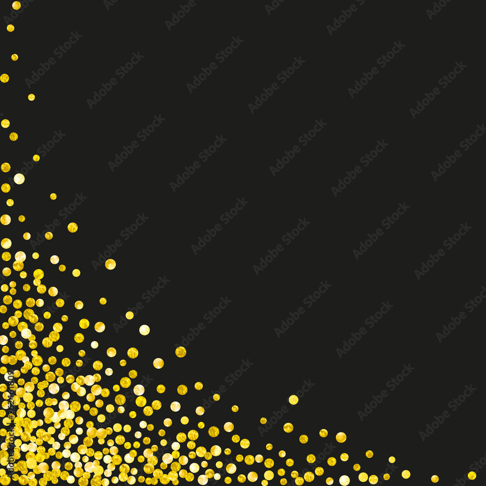 Gold glitter confetti with dots on isolated backdrop. Shiny random ...