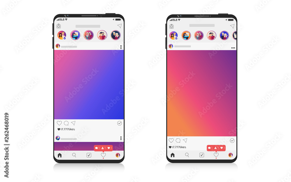 New Mock up set of social network on Smartphone, mobile realistic style ...