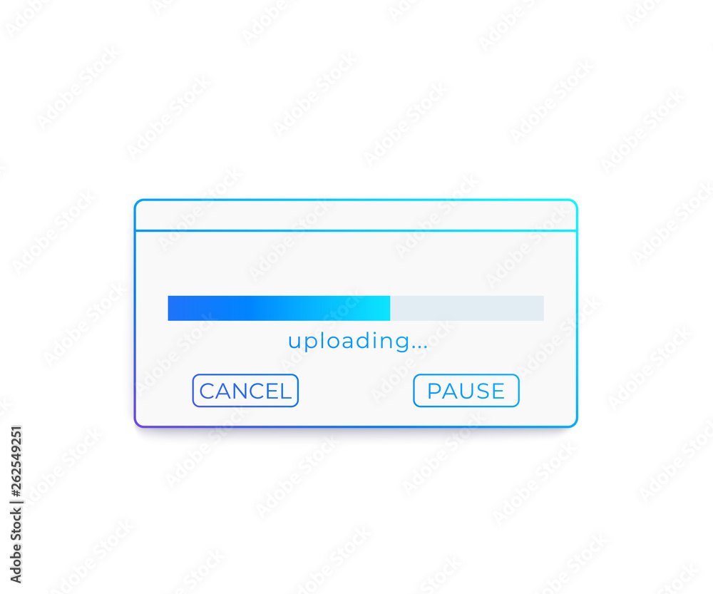 Upload window with progress bar, vector Stock Vector | Adobe Stock