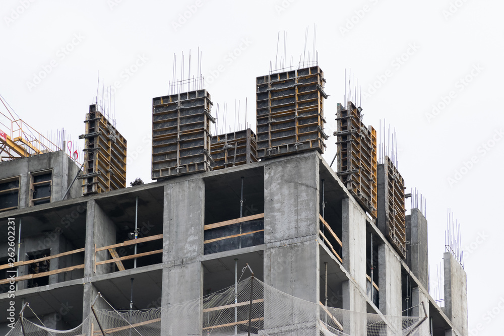 wall with window openings in a multi-storey high-rise residential ...