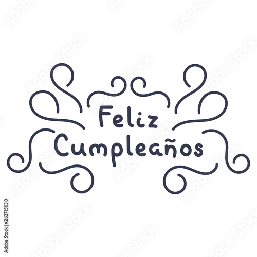 Happy Birthday In Spanish Feliz Cumpleanos Lettering Typography