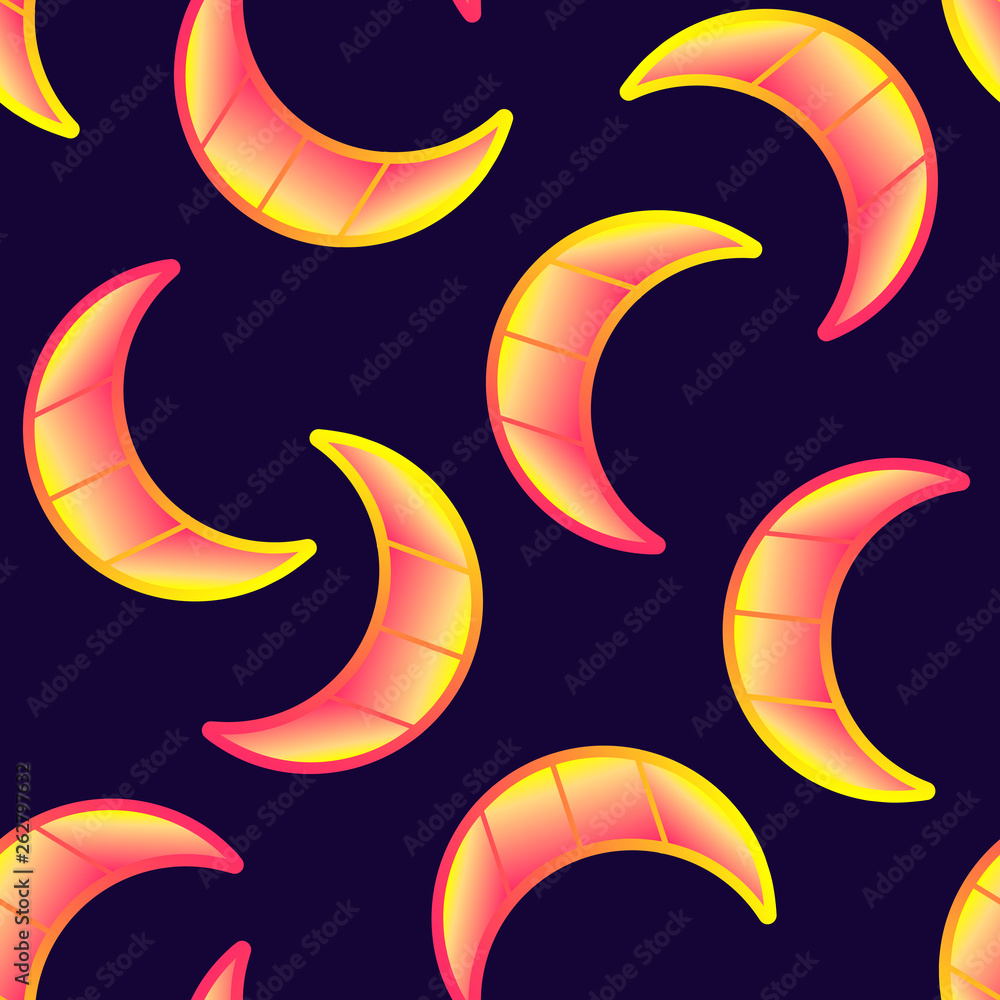 Seamless pattern with crescent moons. Vector wallpaper. Pastel goth ...