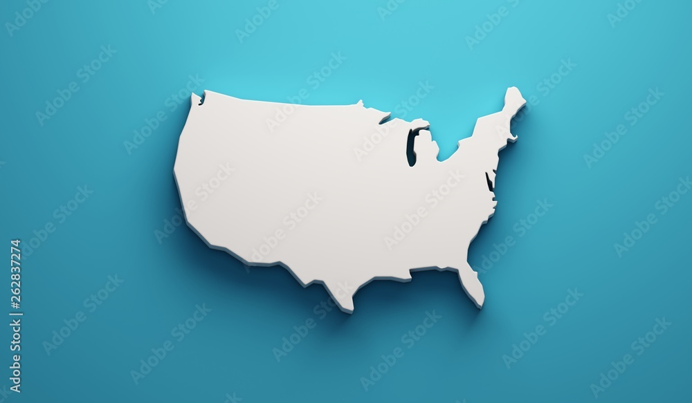 USA United States Map . 3D Render Illustration Stock Photo | Adobe Stock