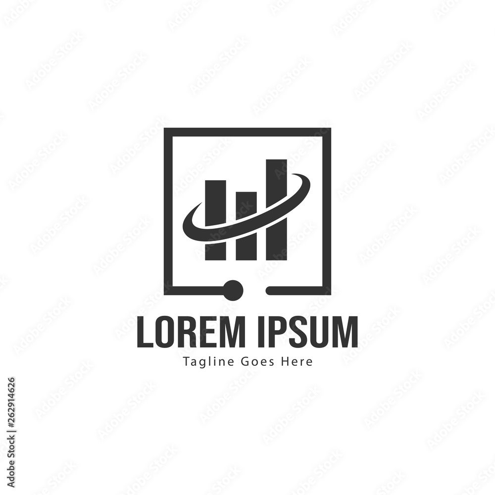 Vector de Stock Chart logo template design. Chart logo with modern frame isolated on white ...