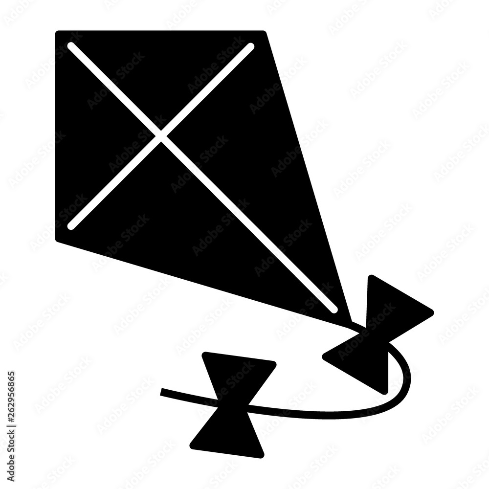 Kite solid icon. Flying kite vector illustration isolated on white ...