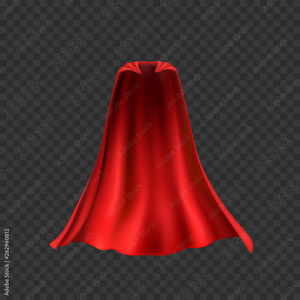 Cape set isolated on transparent background. Red superhero cloak ...