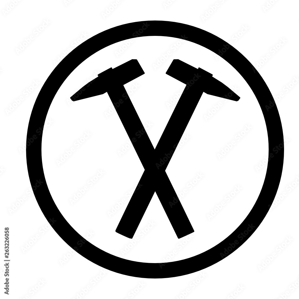 hammer icon, for graphic design of logo, emblem, symbol, sign, isolated ...