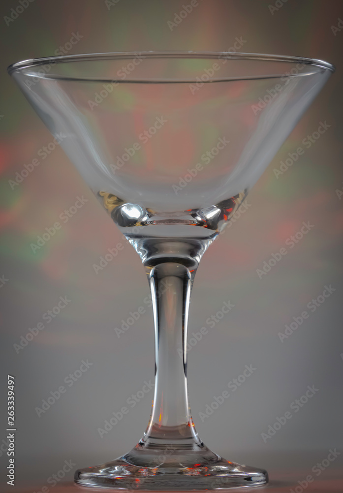 Martini Glass with smooth flashing green and yellow lights on ...