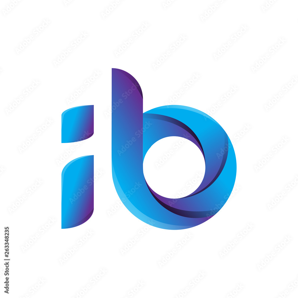 ib circle lowercase design of alphabet letter combination with infinity ...