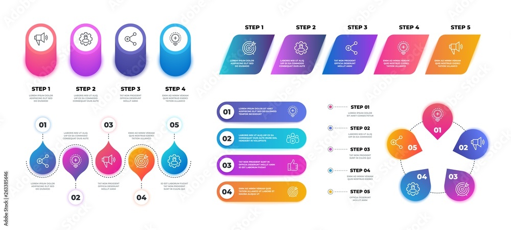 Step 3D infographic. Timeline graph chart, workflow business ...